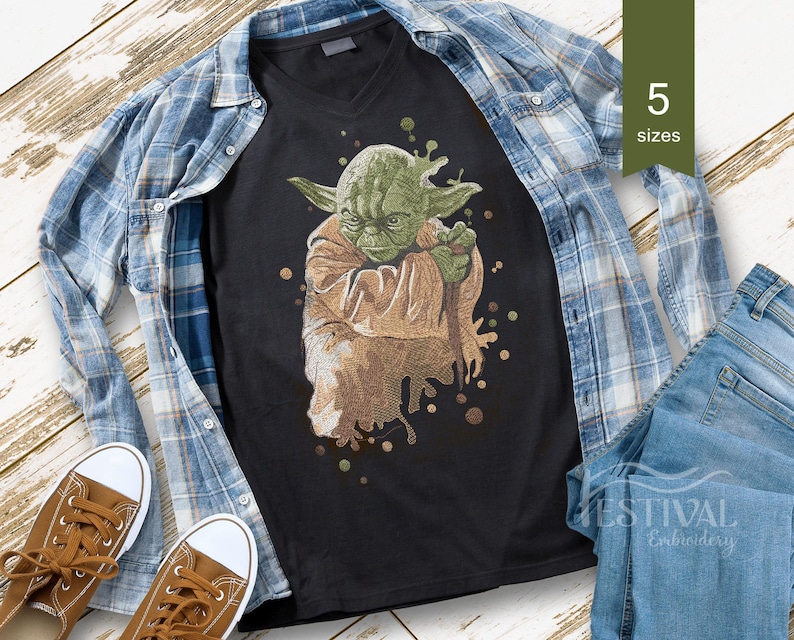 Machine Embroidery Files YODA. Trendy Embroidery Star Wars Decor. 5 ...