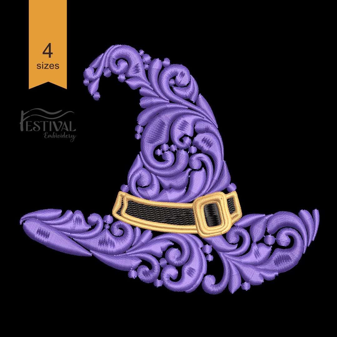 Machine Embroidery Designs - Witch Hat. Halloween Decor, Spooky Season ...