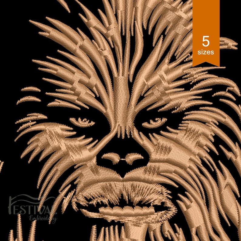 Chewbacca Embroidery Design: Wookiee Hero Stitch File. Star Wars Theme ...