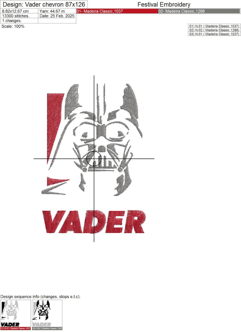 Darth Vader Machine Embroidery Design – Star Wars Inspired Embroidery ...