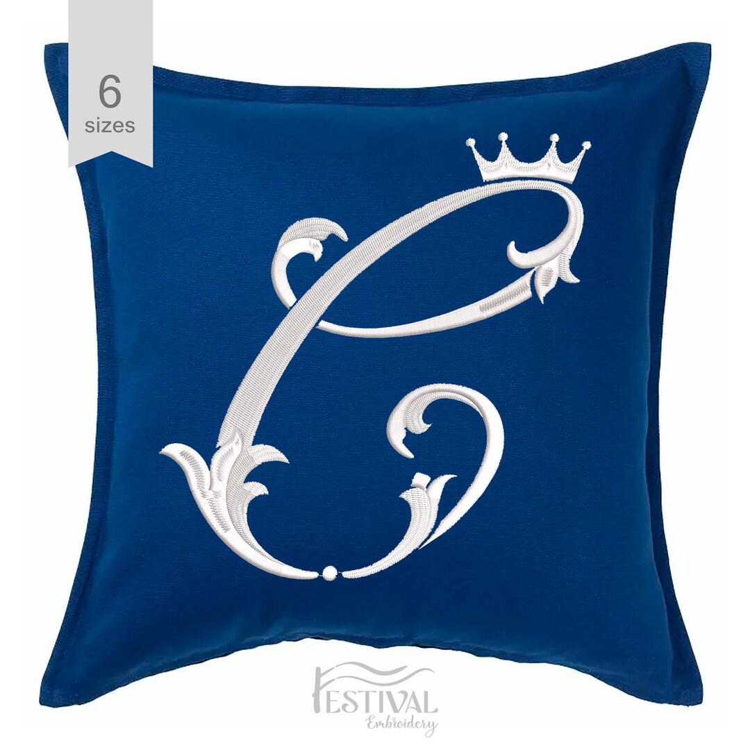 Royal Monogram Letter C Embroidery Design: Crown Initial (instant ...