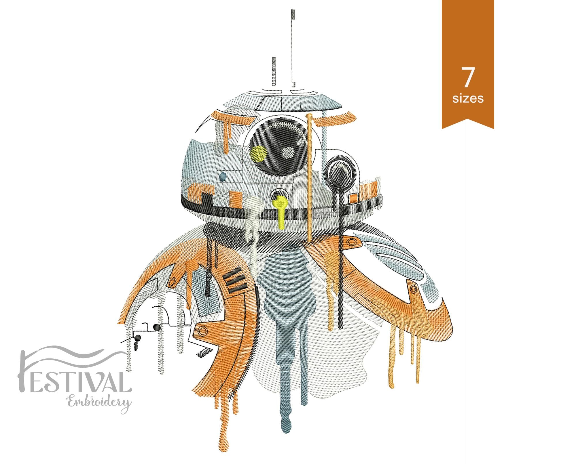 Star Wars Machine Embroidery Designs BB8 Robot Watercolor Style. Trendy ...