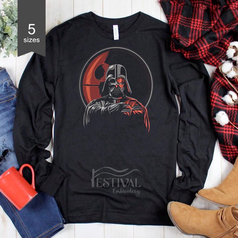 Darth Vader Embroidery Design - Star Wars - 6 Sizes (instant Download ...