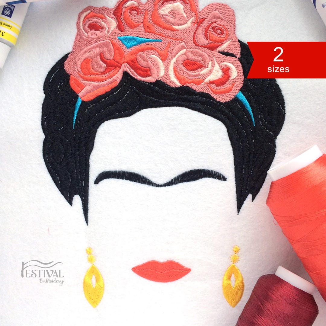 FRIDA Machine Embroidery Design. 2 Sizes. Instant Download - Etsy
