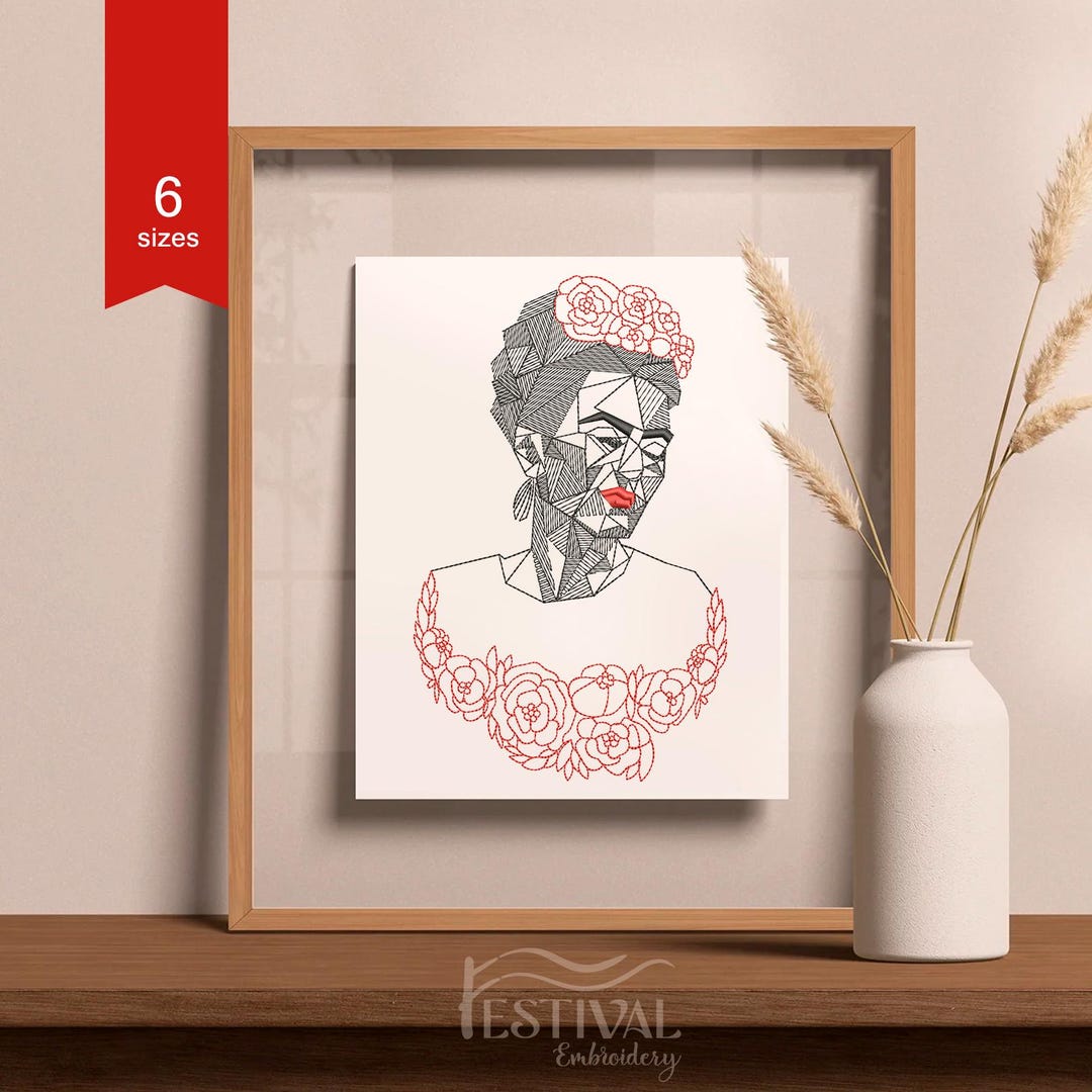 FRIDA KAHLO Machine Embroidery Design. 6 Sizes. Instant Download - Etsy