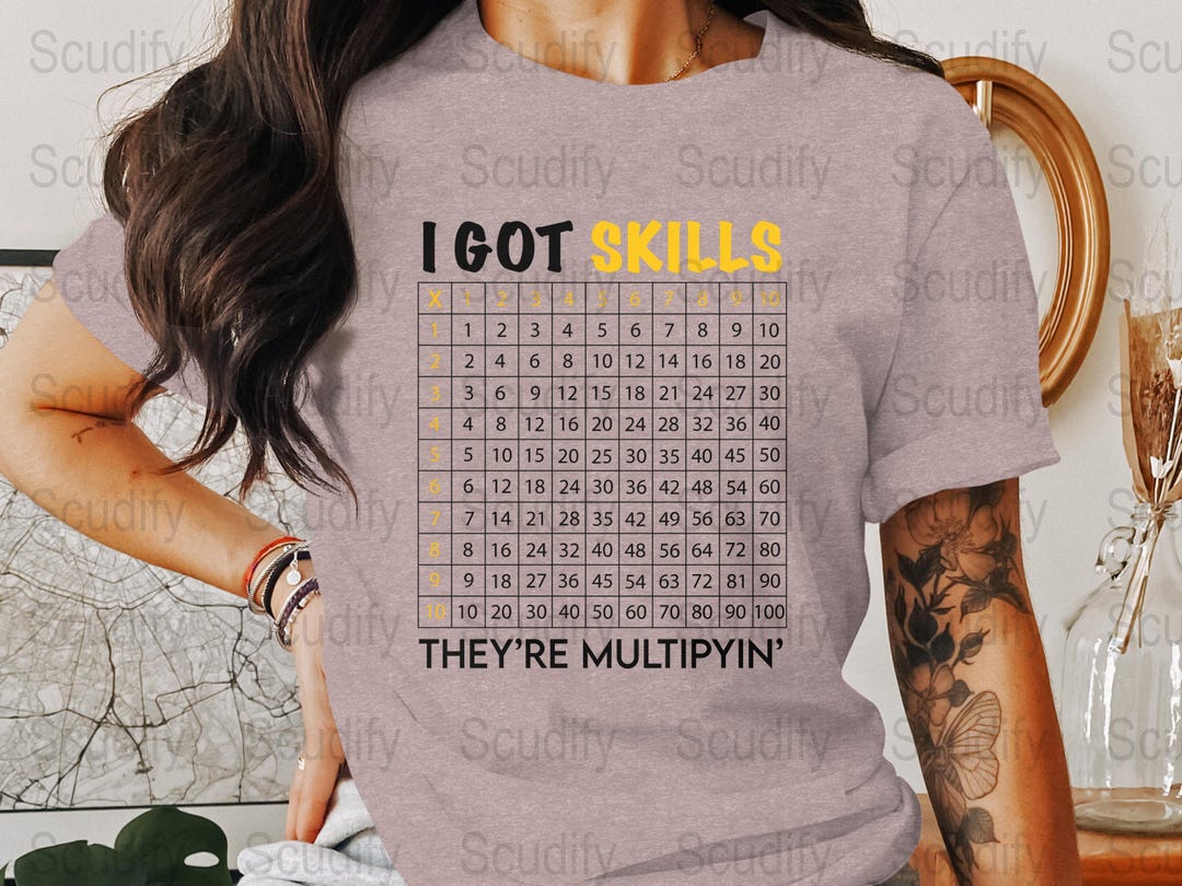 Fun Math Multiplication Table T Shirt, Unique Teaching Shirt ...