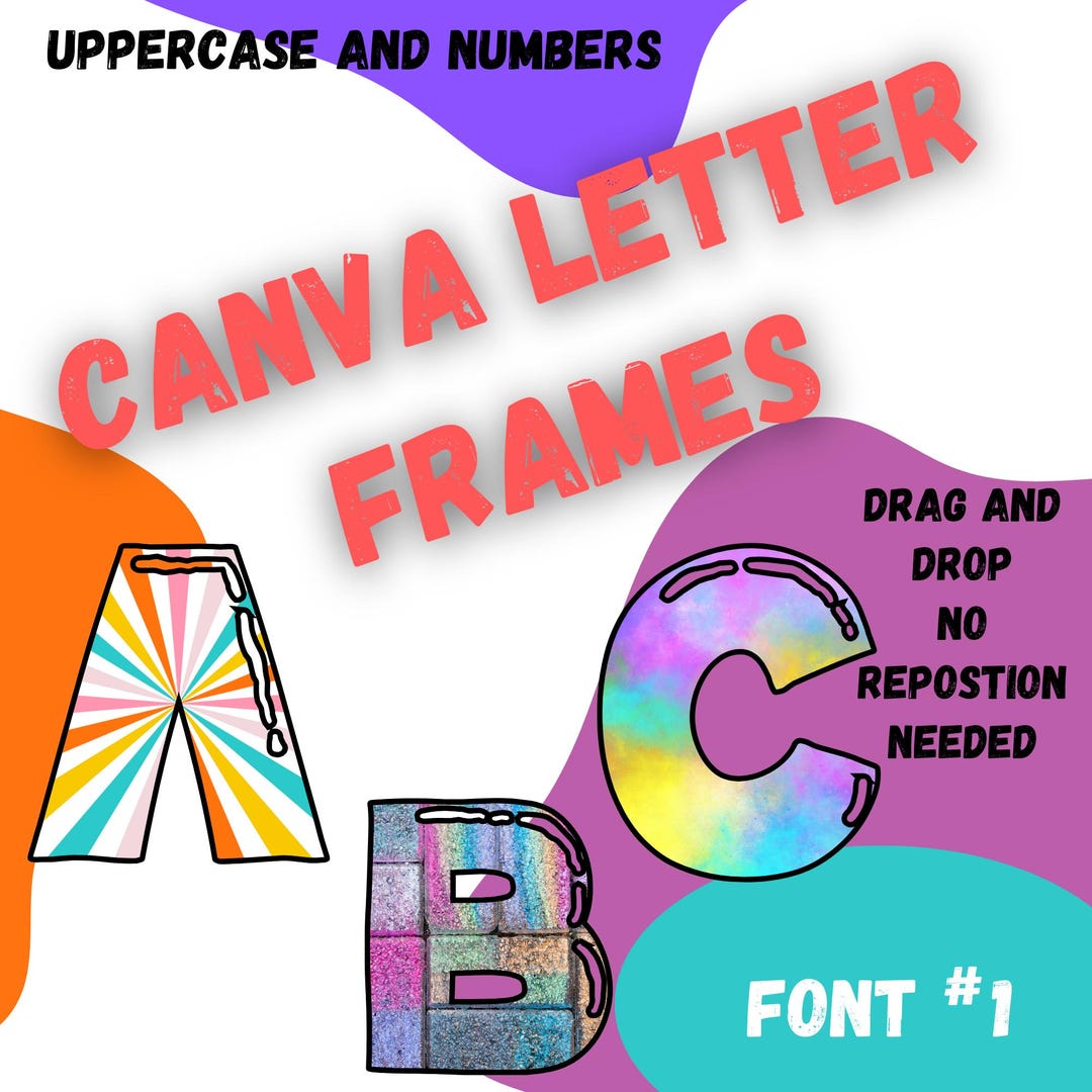 Canva Letter Frames Font 1 - Etsy