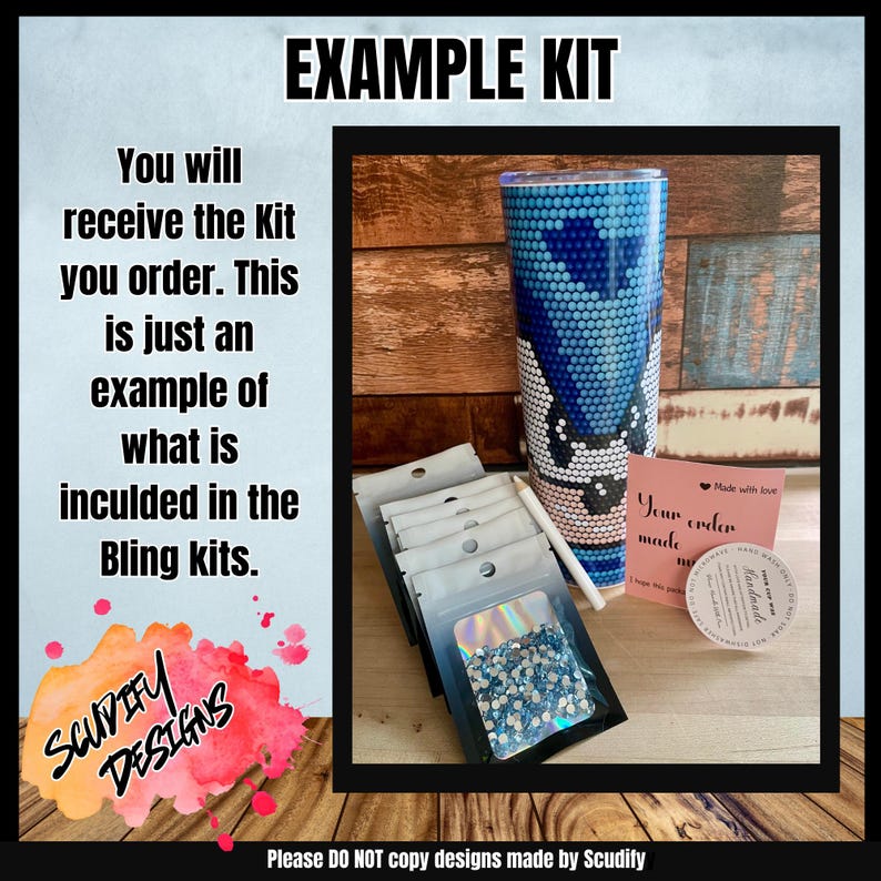 Rhinestone Tumbler Kit | DIY Bling Craft, 20 Oz Cartoon Bling #28 - Etsy