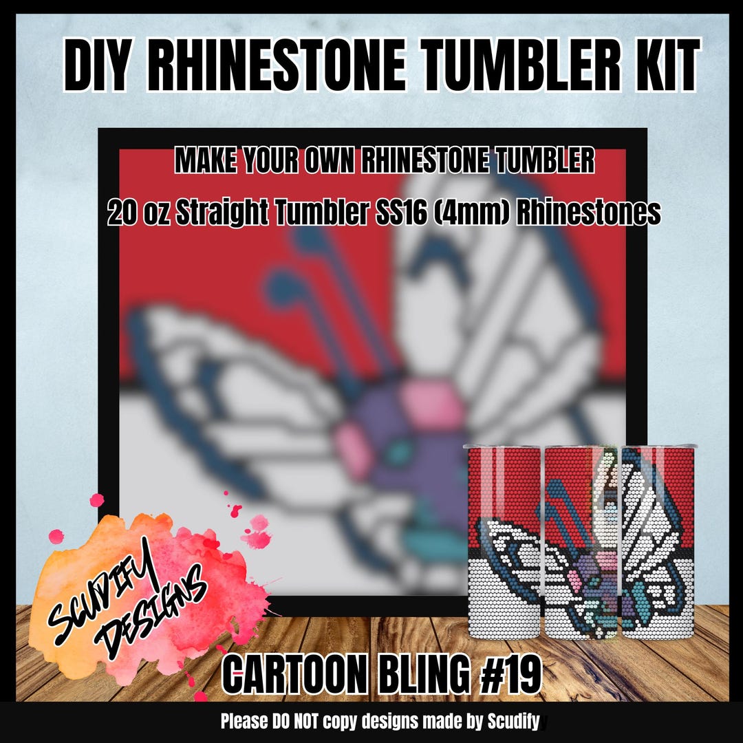 Cartoon Rhinestone Tumbler Kit | DIY Bling Craft, 20 Oz Cartoon Bling ...