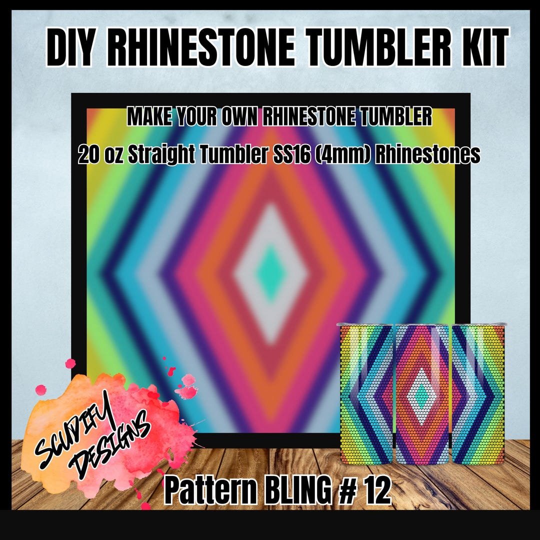 Cartoon Rhinestone Tumbler Kit | DIY Bling Craft, 20 Oz Pattern Bling ...