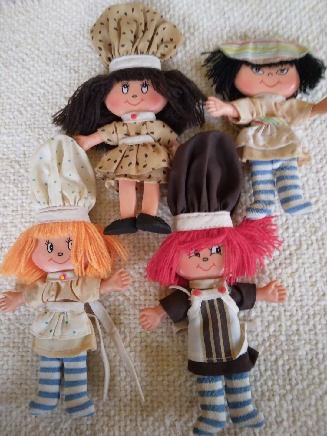 Set of 4 Flat Dolls Flatsy Dolls Collectibles 1969 Flatsy Dollls Fully ...