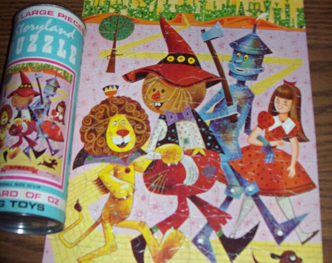 Vintage Wizard of Oz Storyland Puzzle in Round Container - Etsy