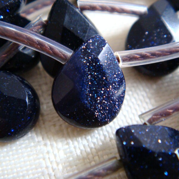 Faceted Blue Goldstone - Etsy