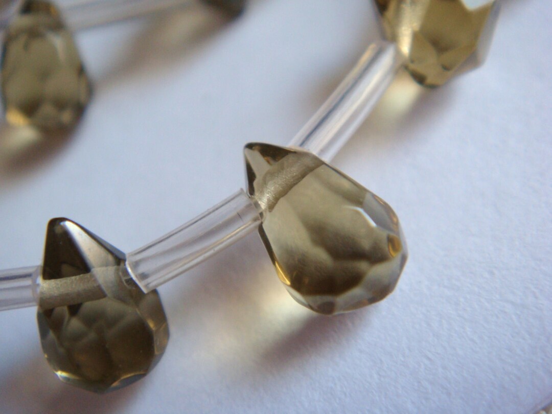 4. Coffee Quartz Different Size Available Faceted Briolette 8 Inches ...