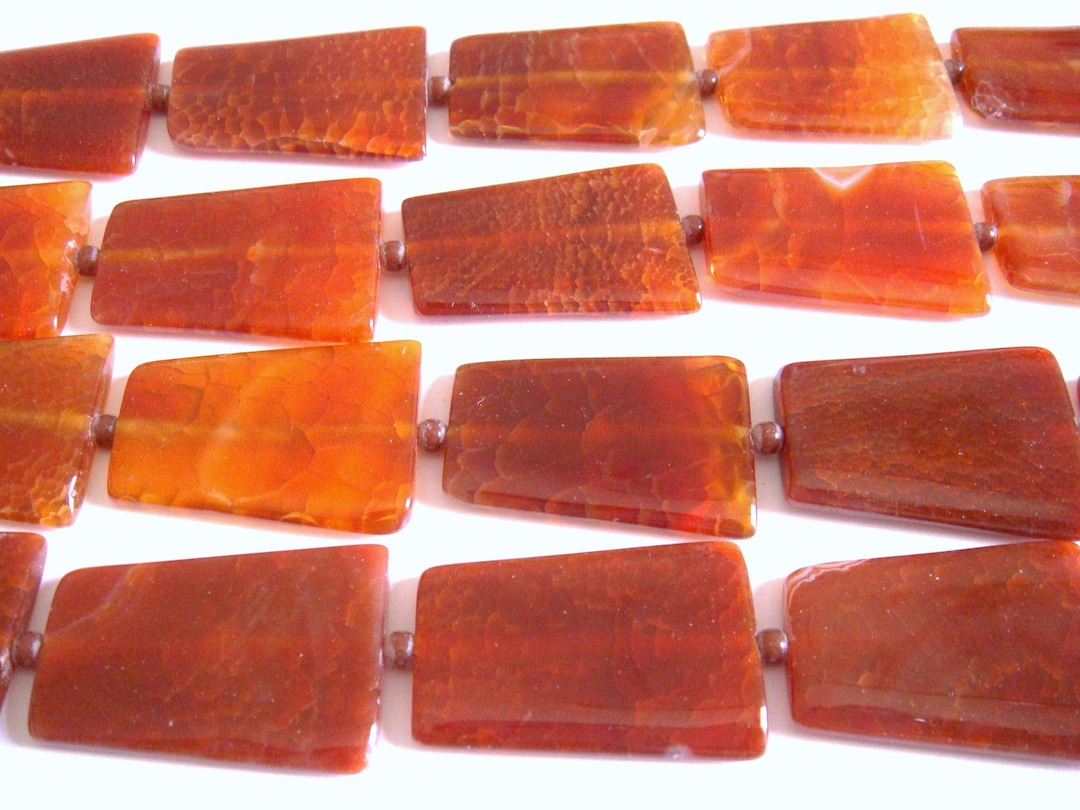 8. Snowflake Carnelian 22x34mm Ladder Shape 2 Pcs Stones Beads - Etsy