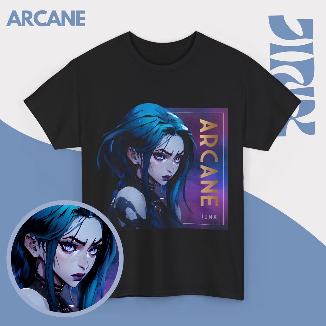 Jinx T-shirt, Arcane-inspired Tee, Zaun Rebel Design, Powder Fan Merch ...