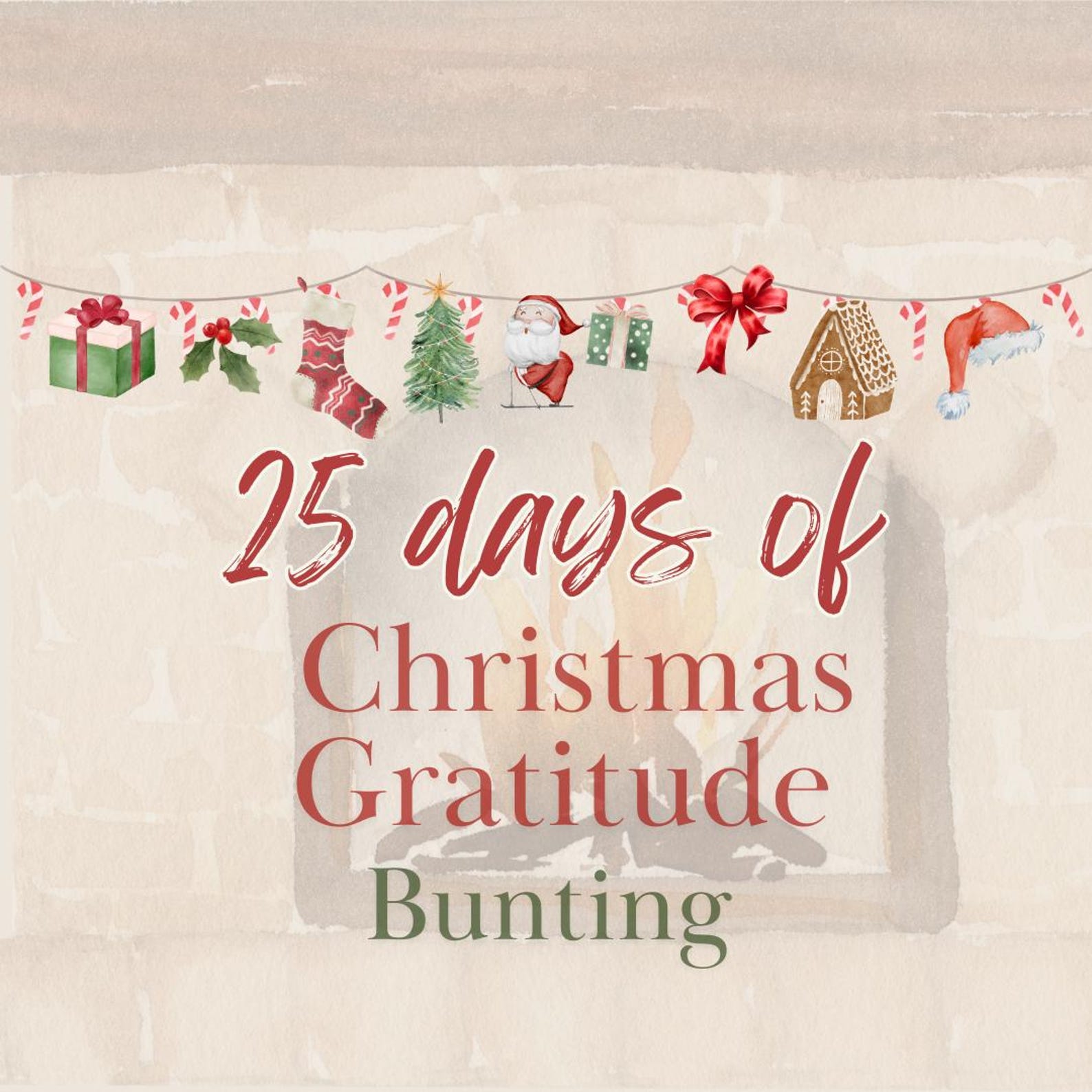 Christmas Gratitude Bunting, 25 Days/advent Calendar With Gratitude ...