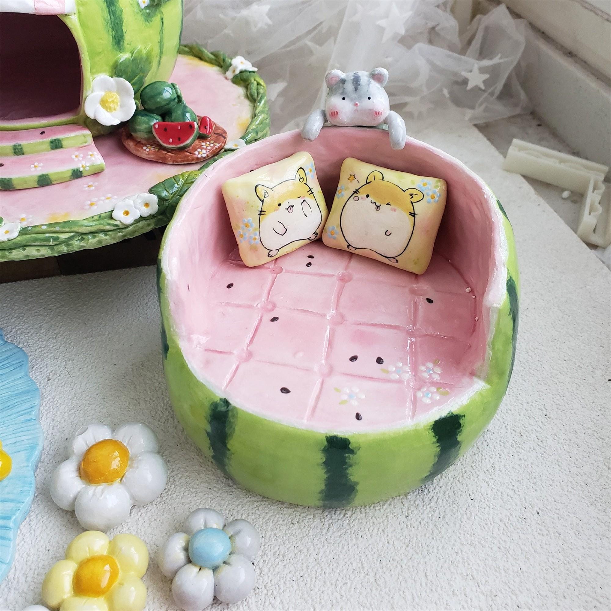 Adorable Hamster Watermelon Habitat Miniature Pet Nest Decor, Cute ...