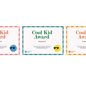 Cool Kid Award Certificate Bundle | Printable Kids Reward Certificates ...