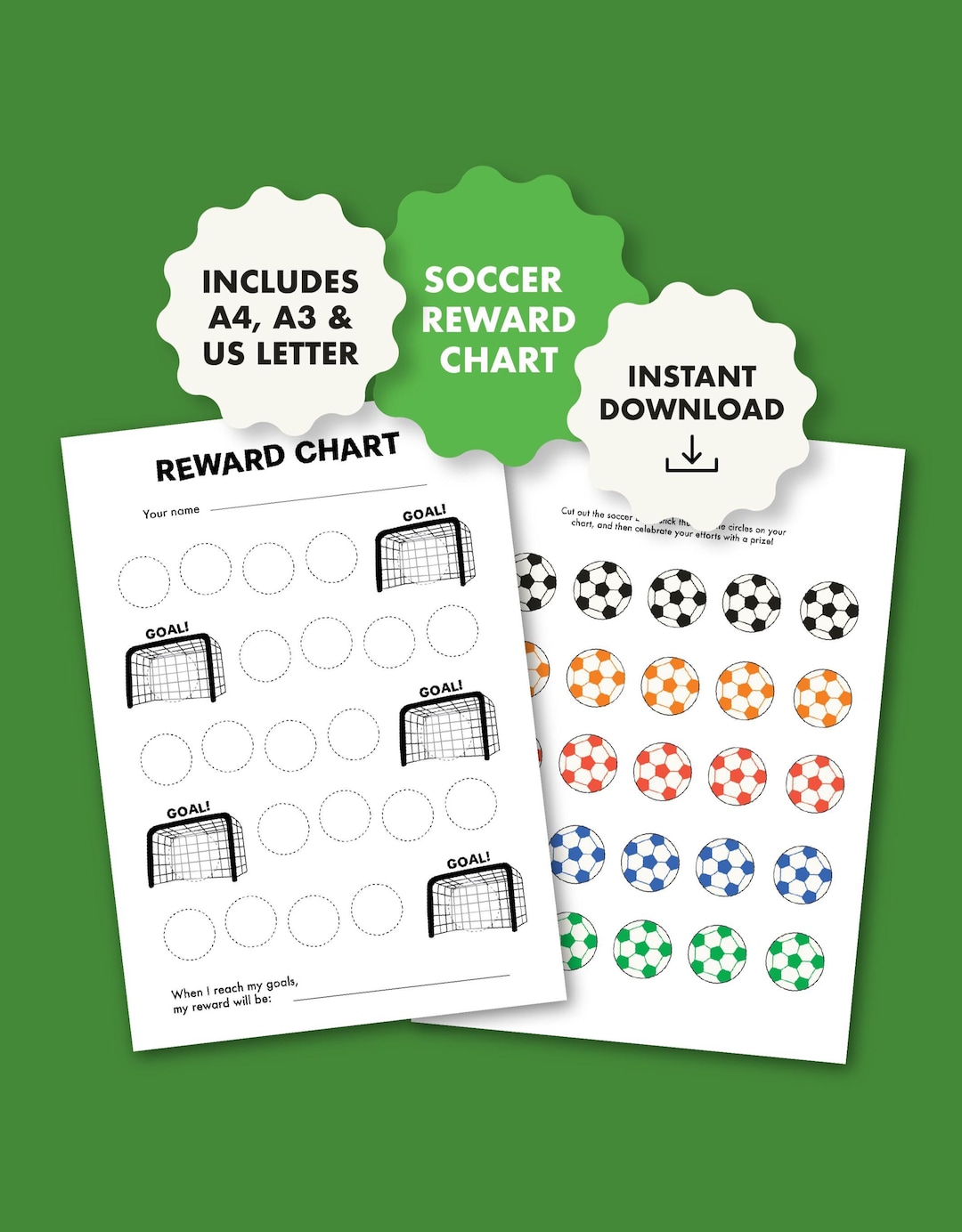 Printable Soccer Reward Chart for Kids – Goal Tracker With Cut-out ...