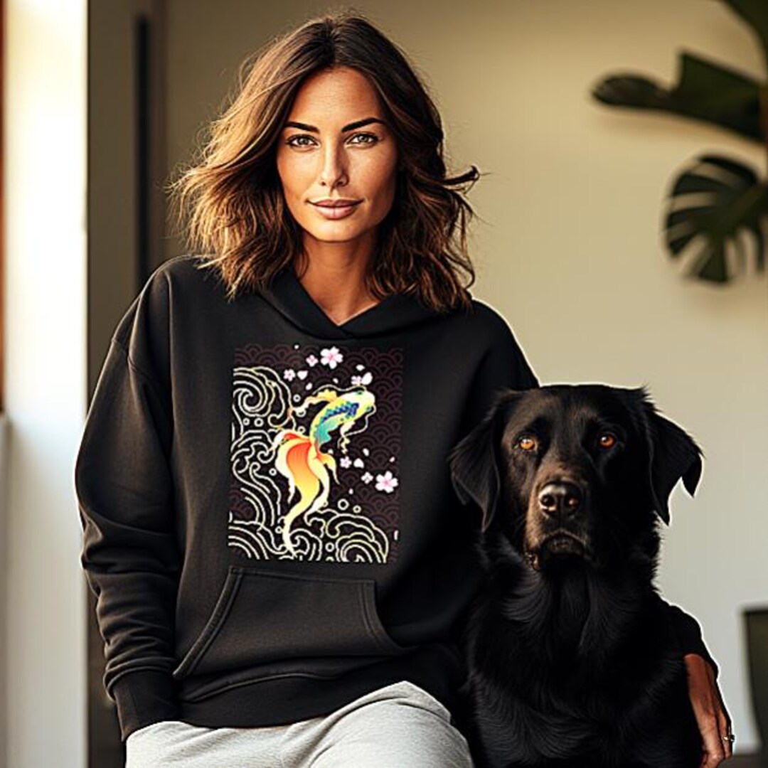 Japanese-inspired Koi Fish Hoodie Design Pullover Hoodie - Etsy