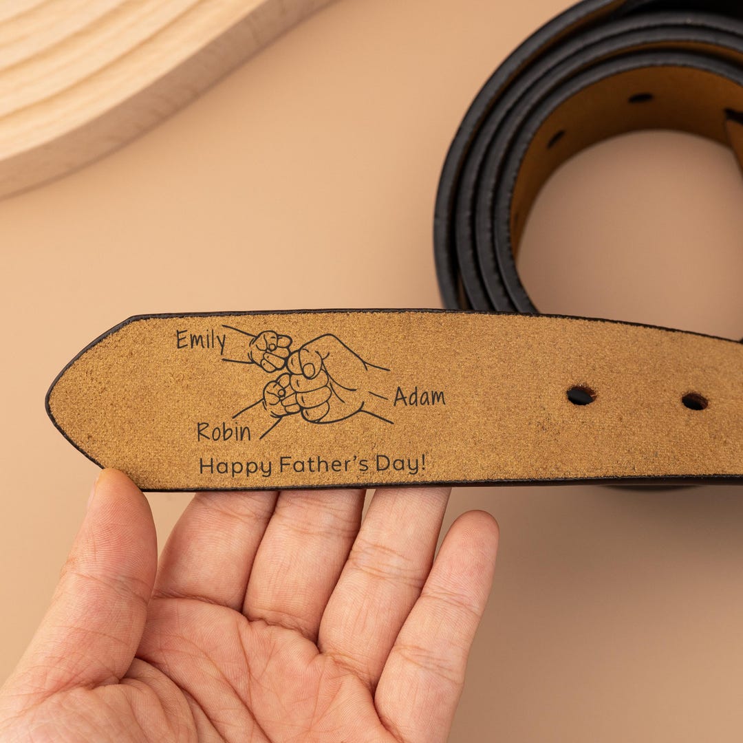 Leather Belt for Daddy, First Father's Day Gift, Personalized Dad and ...