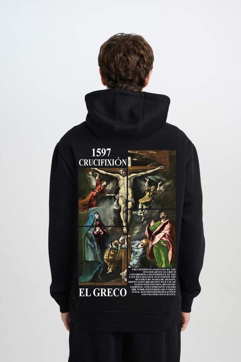 Jesus Crucifixion PNG - El Greco Religious Art Shirt Design - Classic Christian Digital Print ...