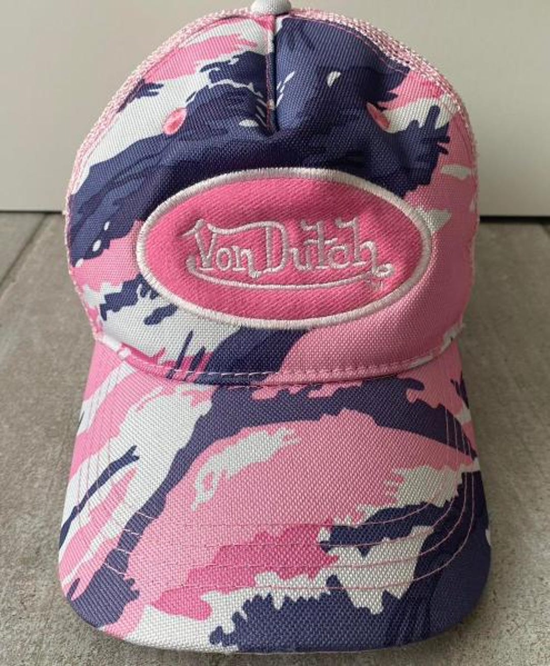 Von Dutch Hat Y2K Pink and Navy Camo Snapback Baseball Cap Adjustable ...