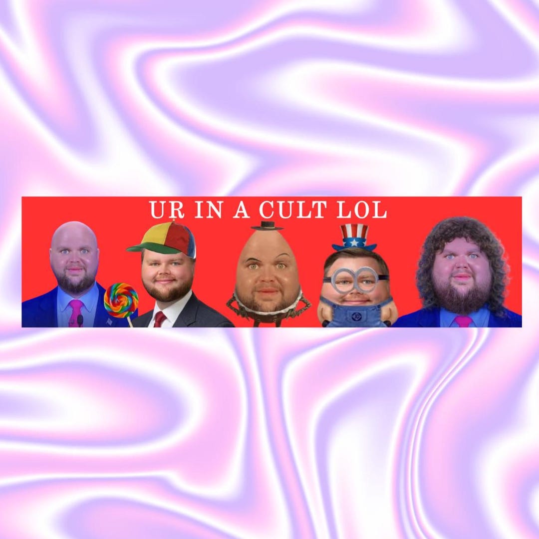 Ur in a Cult Lol Bumper Sticker | JD Vance Meme, Funny Gift - Etsy