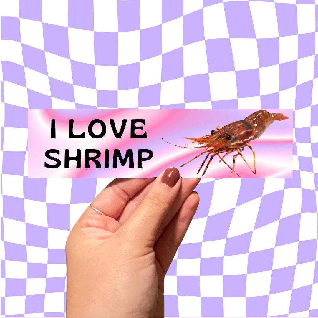 Funny "i Love Shrimp" Bumper Sticker | Waterproof Sticker for Car ...