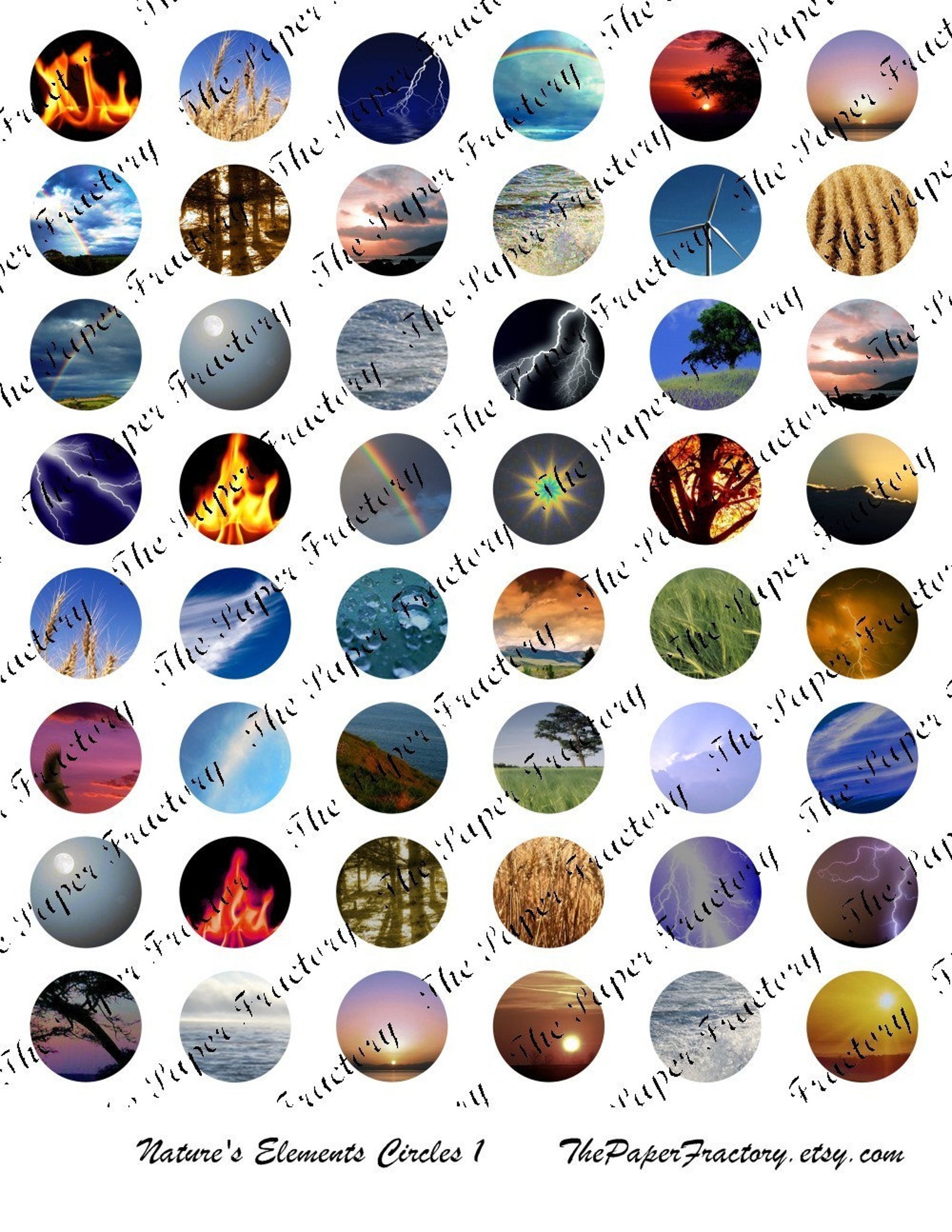 Nature's Elements Circles No.1 Circled Inchies Digital - Etsy