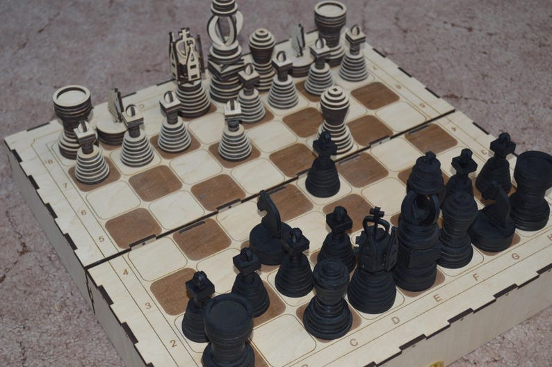 Handcrafted Minimalist Wooden Chess Set | Modern Style | Eco-friendly ...