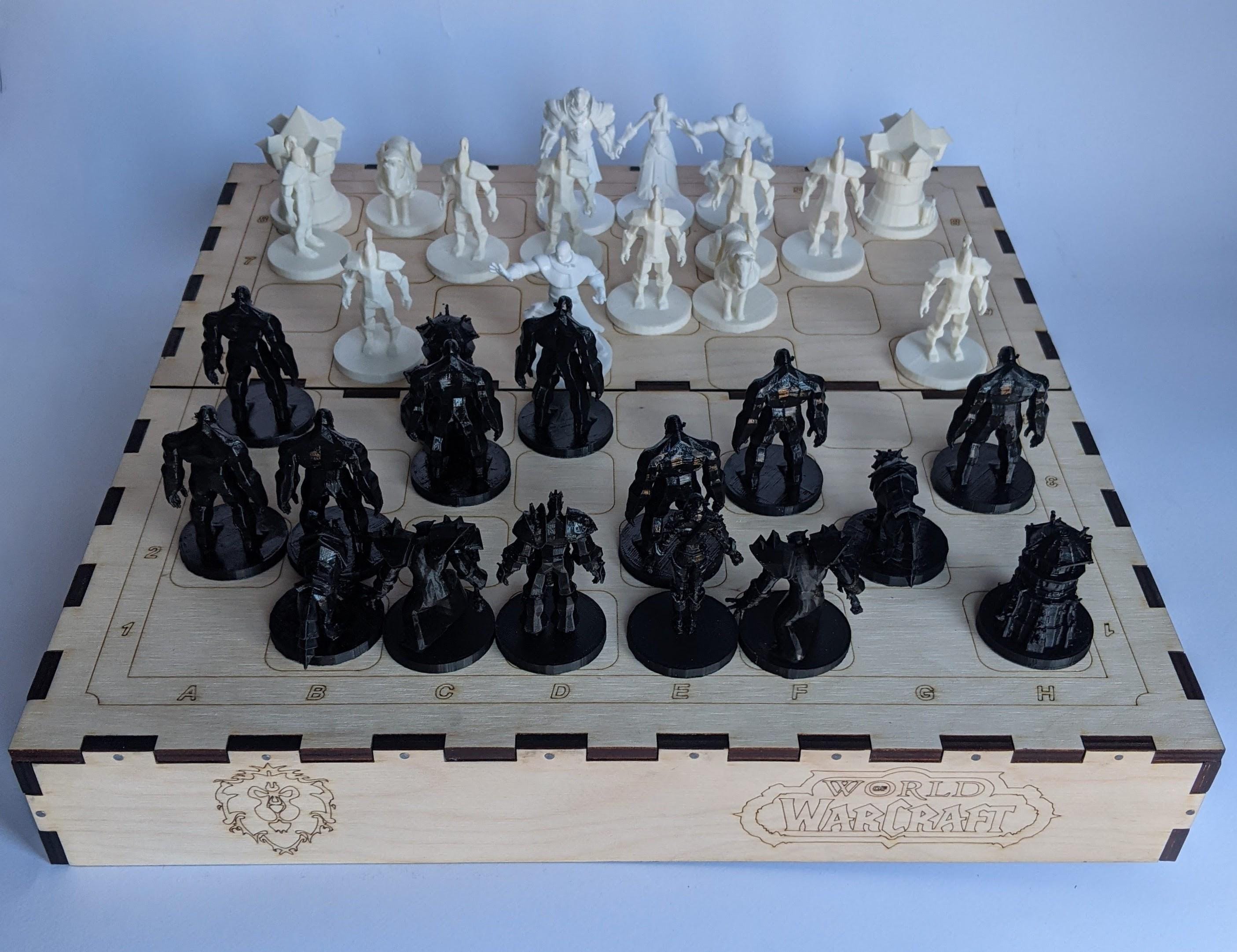 World of Warcraft Inspired Chess Set – FREE PERSONALIZATION & Eco-friendly PLA Figures – Custom ...