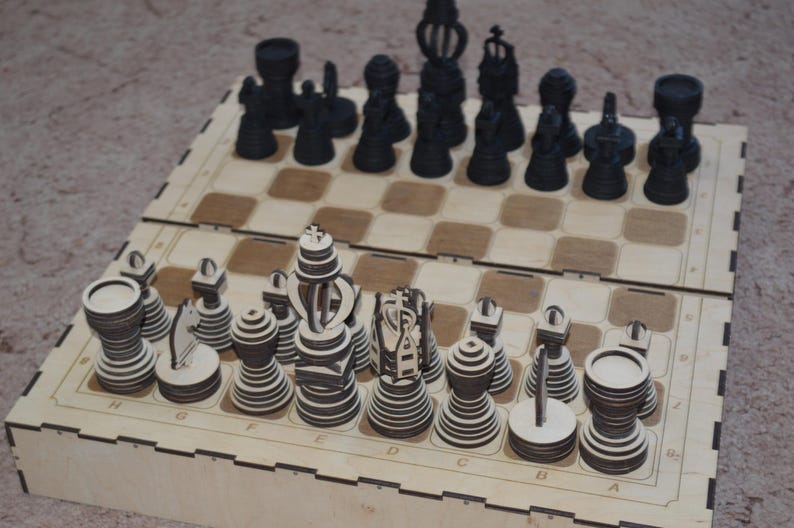 Handcrafted Minimalist Wooden Chess Set | Modern Style | Eco-friendly ...