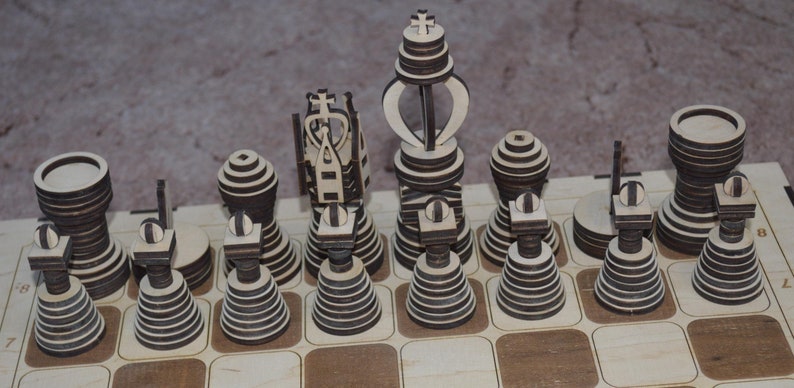 Handcrafted Minimalist Wooden Chess Set | Modern Style | Eco-friendly ...
