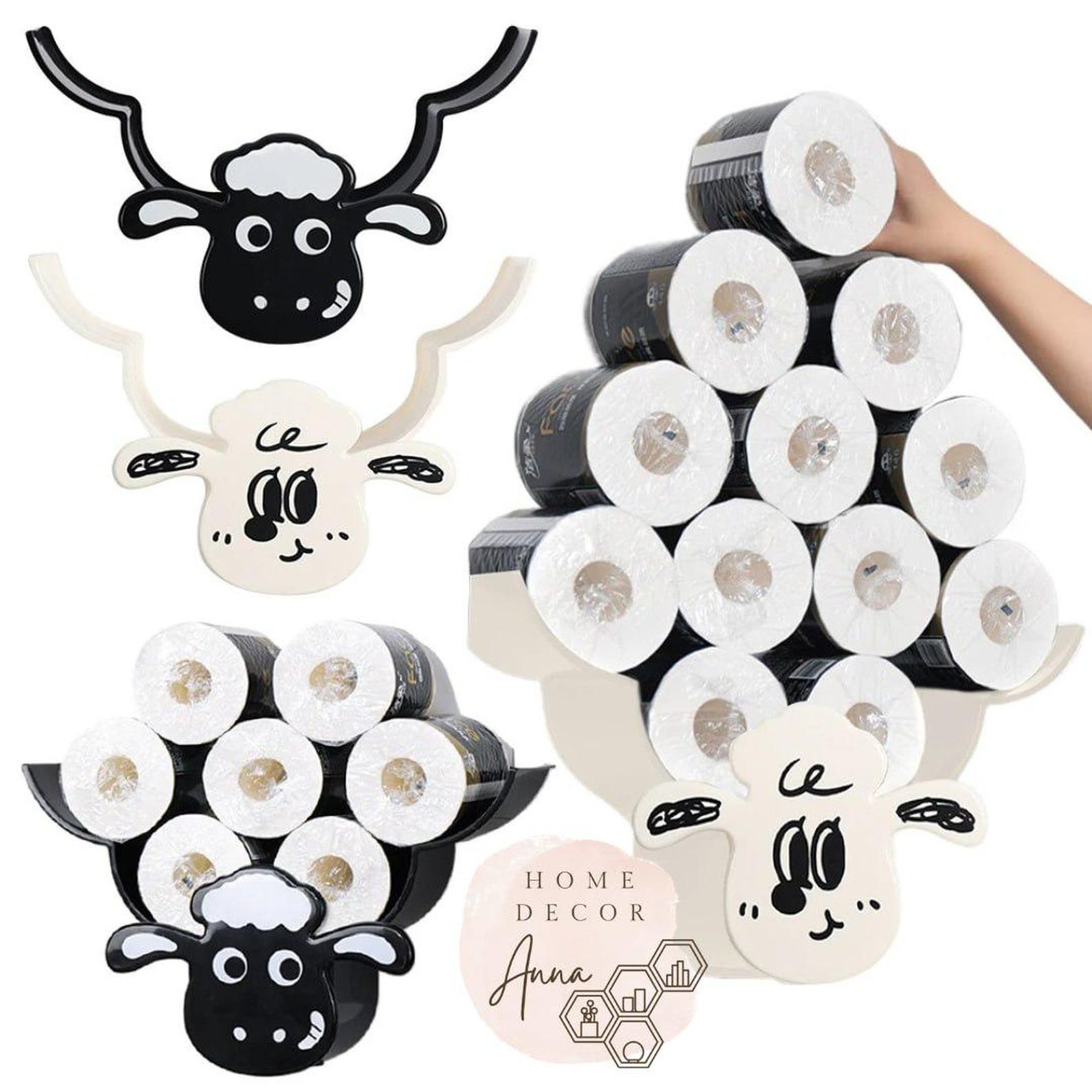 Shaun the Toilet Sheep Wall Toilet Paper Holder Sheep Funny Design ...