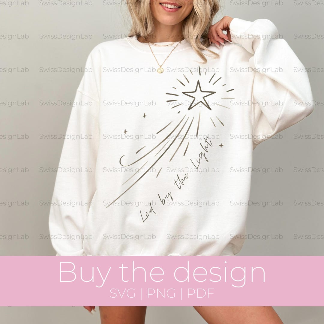 Star of Bethlehem Svg, Led by the Light Png, Christian Holiday Design ...