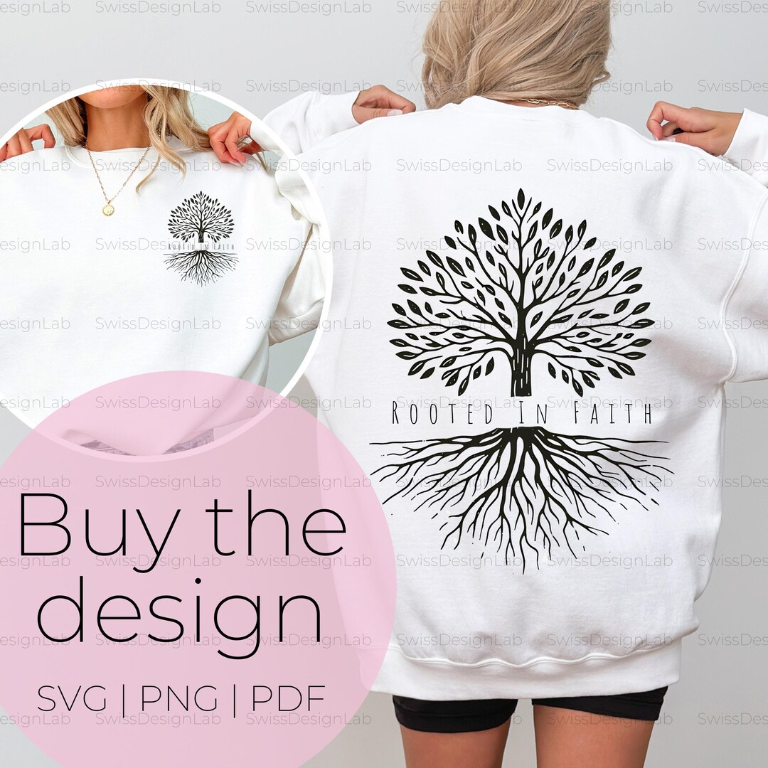 Rooted in Faith Svg, Tree of Life Png, Statement Christian Design ...