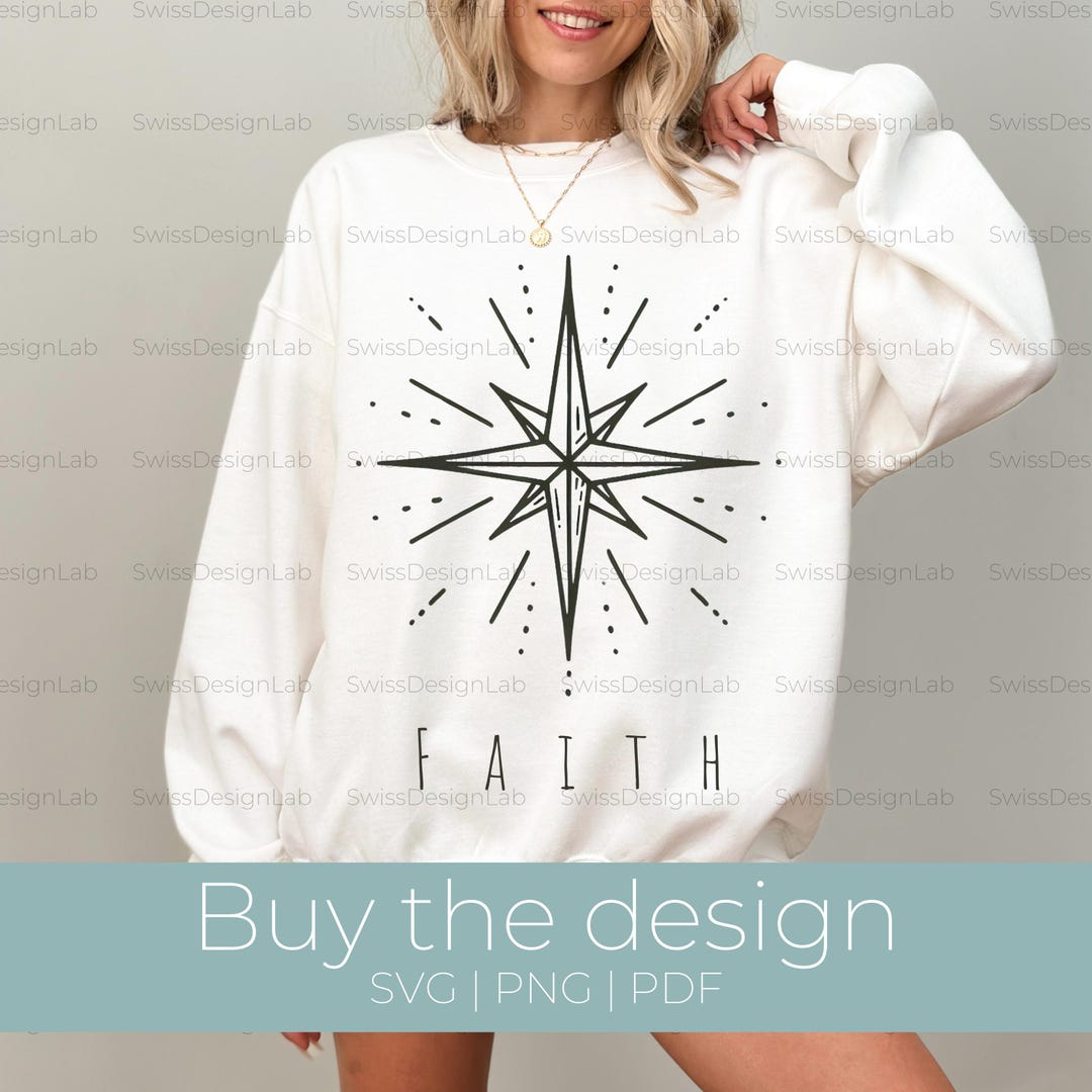 Faith Star Svg, Minimalistic Christian Design, Simple Religious ...