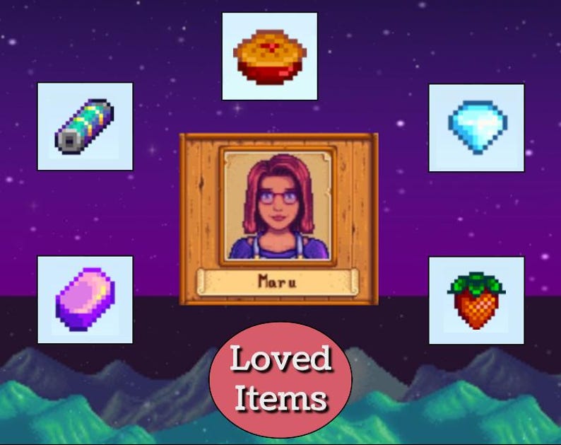 Stardew Valley Maru Loved Items Cross Stitch Pattern (PDF) - Etsy