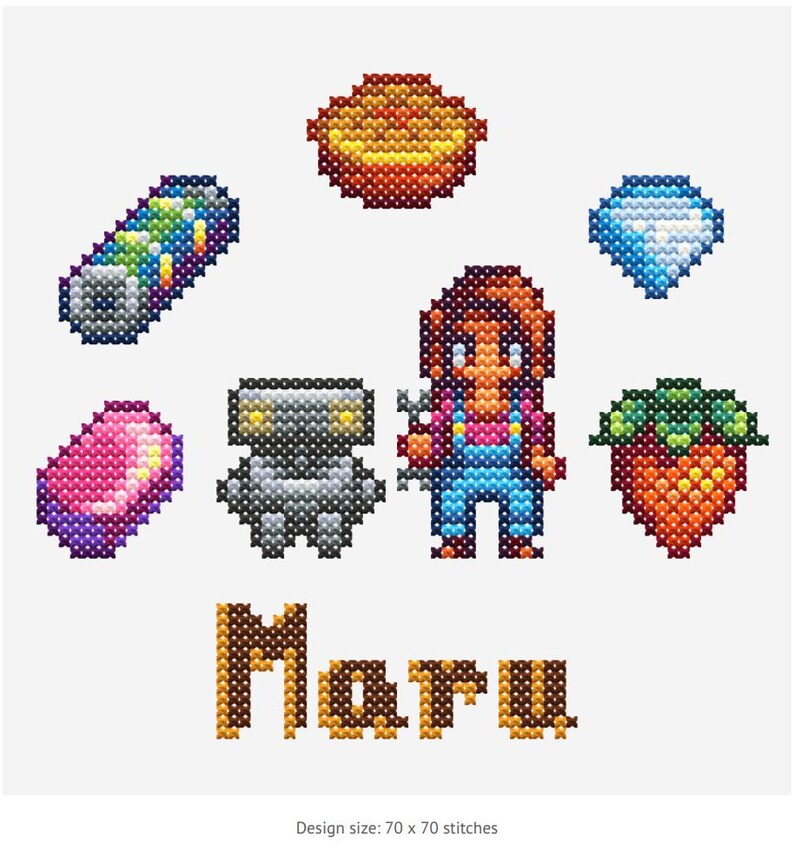 Stardew Valley Maru Loved Items Cross Stitch Pattern (PDF) - Etsy
