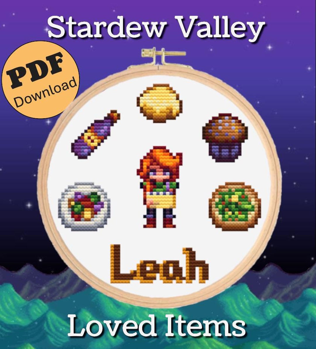 Stardew Valley Leah Loved Items Cross Stitch Pattern Instant Download ...