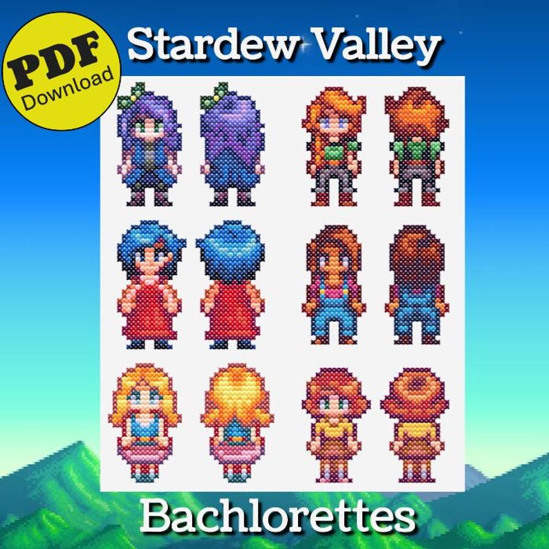 Stardew Valley Bachelorettes Cross Stitch Pattern Sdv Romance Girls ...