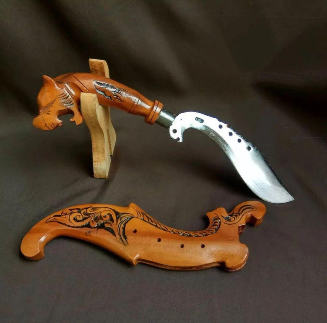 Kujang Tiger Motif, Kujang Sunda Siliwangi, Etnich Handmade, Indonesia ...
