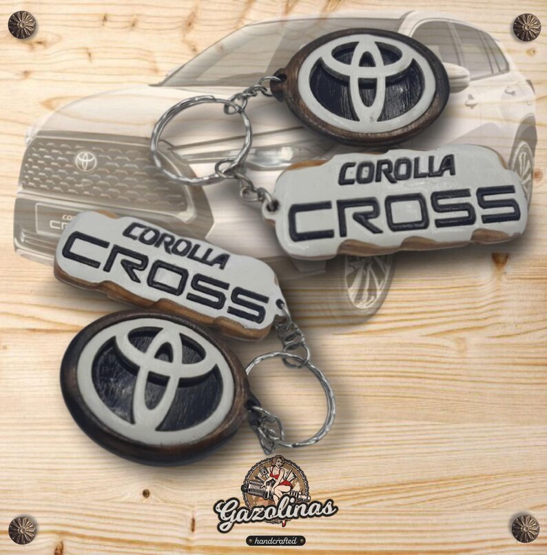 Toyota Corolla Cross Handcrafted Wooden Keychain - Etsy