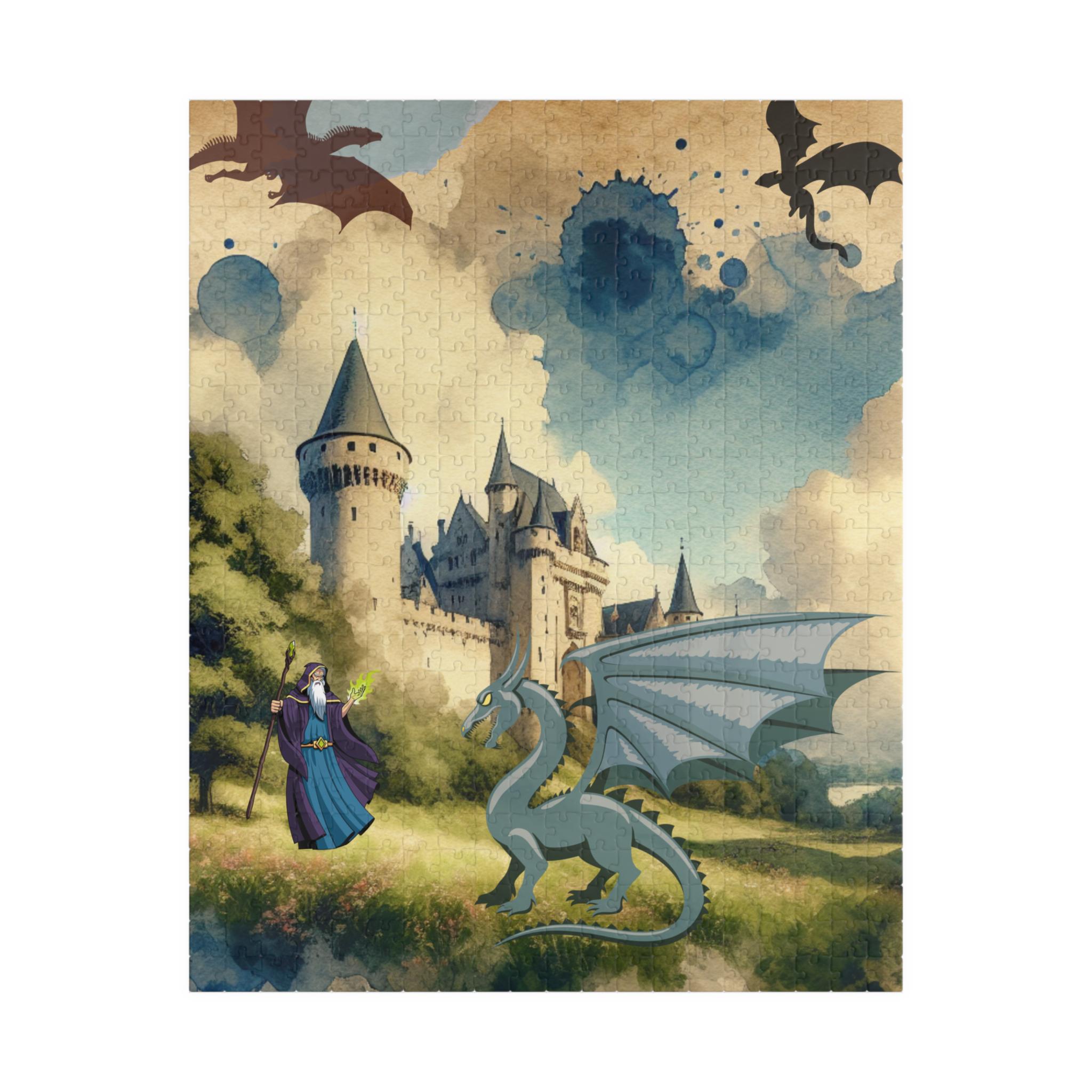 Puzzle, Medieval Castle Magician Dragon Jigsaw, 110 252 520 1014 Pieces ...