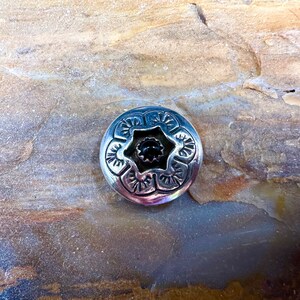 Vintage Southwestern Sterling Silver Black Onyx Shadow Box Navajo Style ...