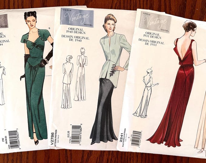 Lot of Three Vogue Vintage Model Patterns Reprint of the Original ...
