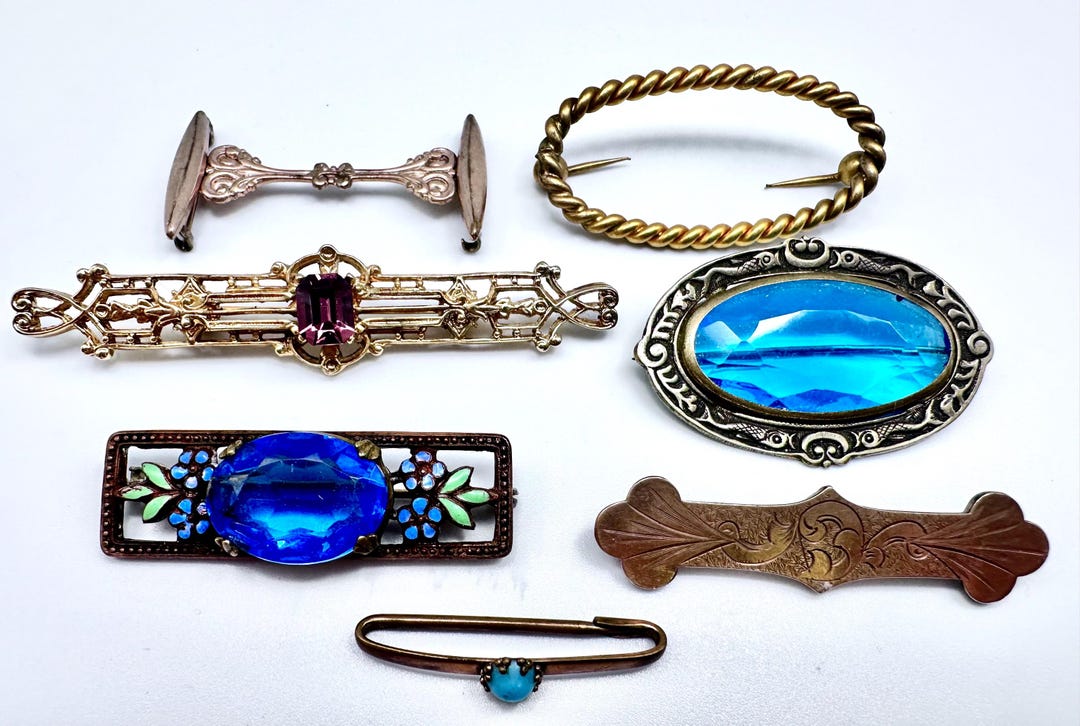 Lot of Seven Vintage and Antique Victorian Pins Bar Pins Brooches - Etsy