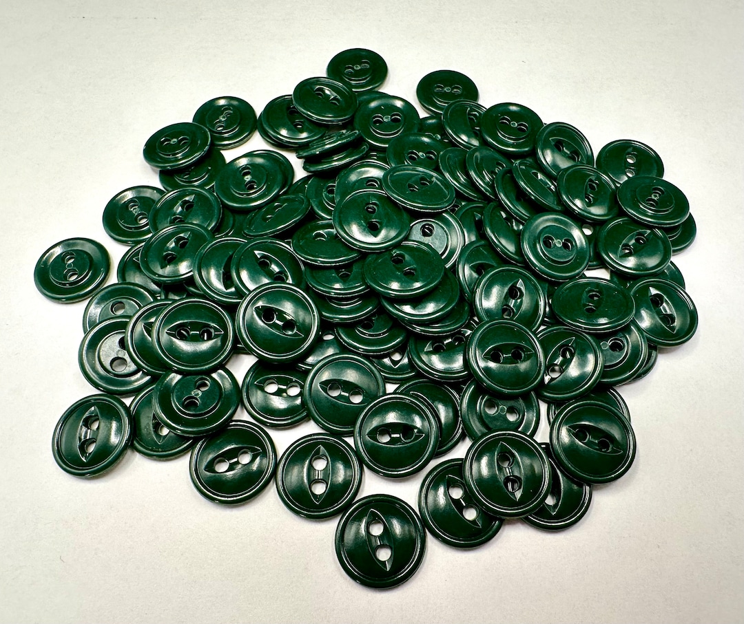 Lot of 115 Vintage Green Two-hole Buttons 13mm - Etsy
